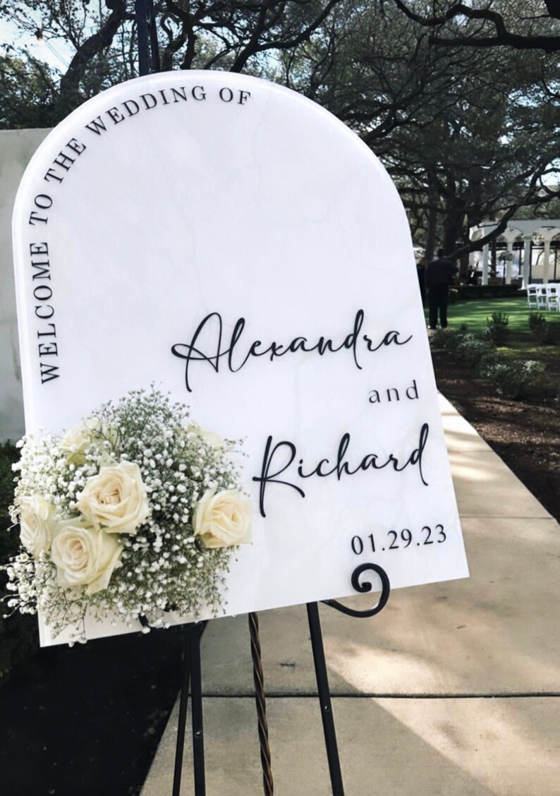 Welcome Wedding Sign Arch Acrylic Painted Sign Special Event - Etsy