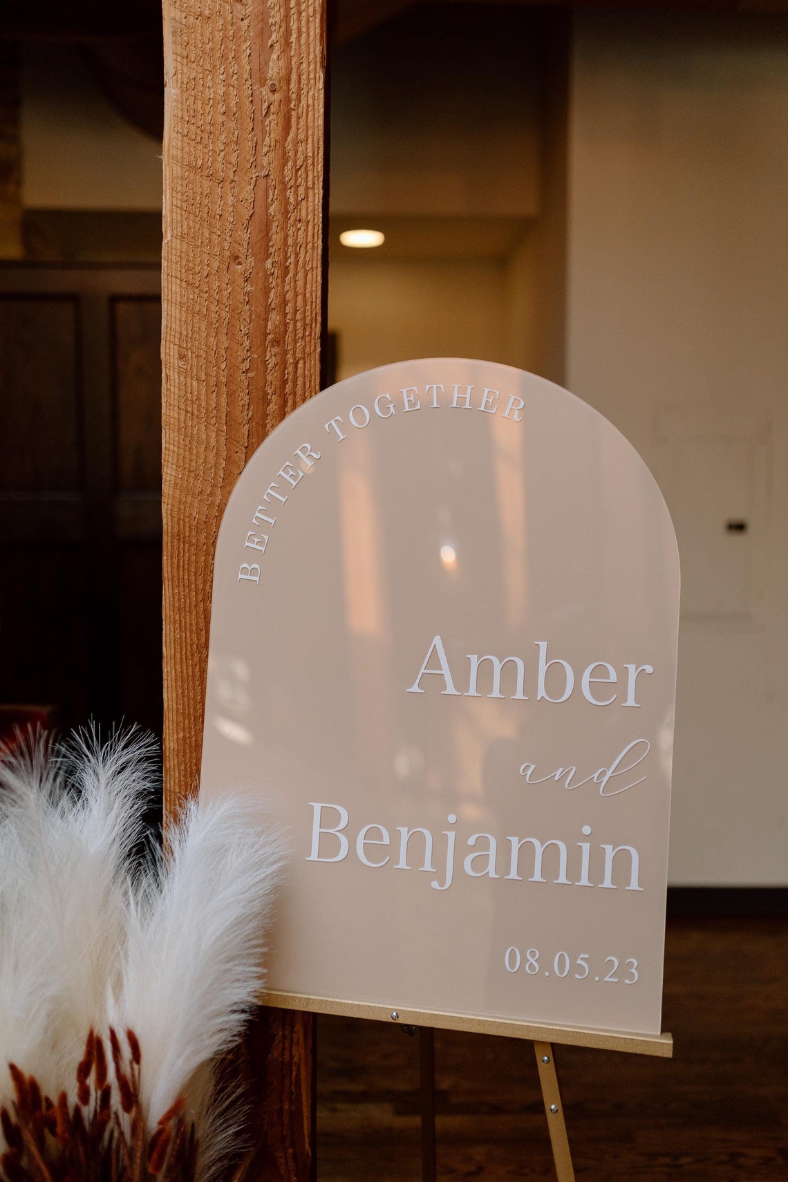 Welcome Wedding Sign, Arch Acrylic Painted Sign, Better Together Sign ...