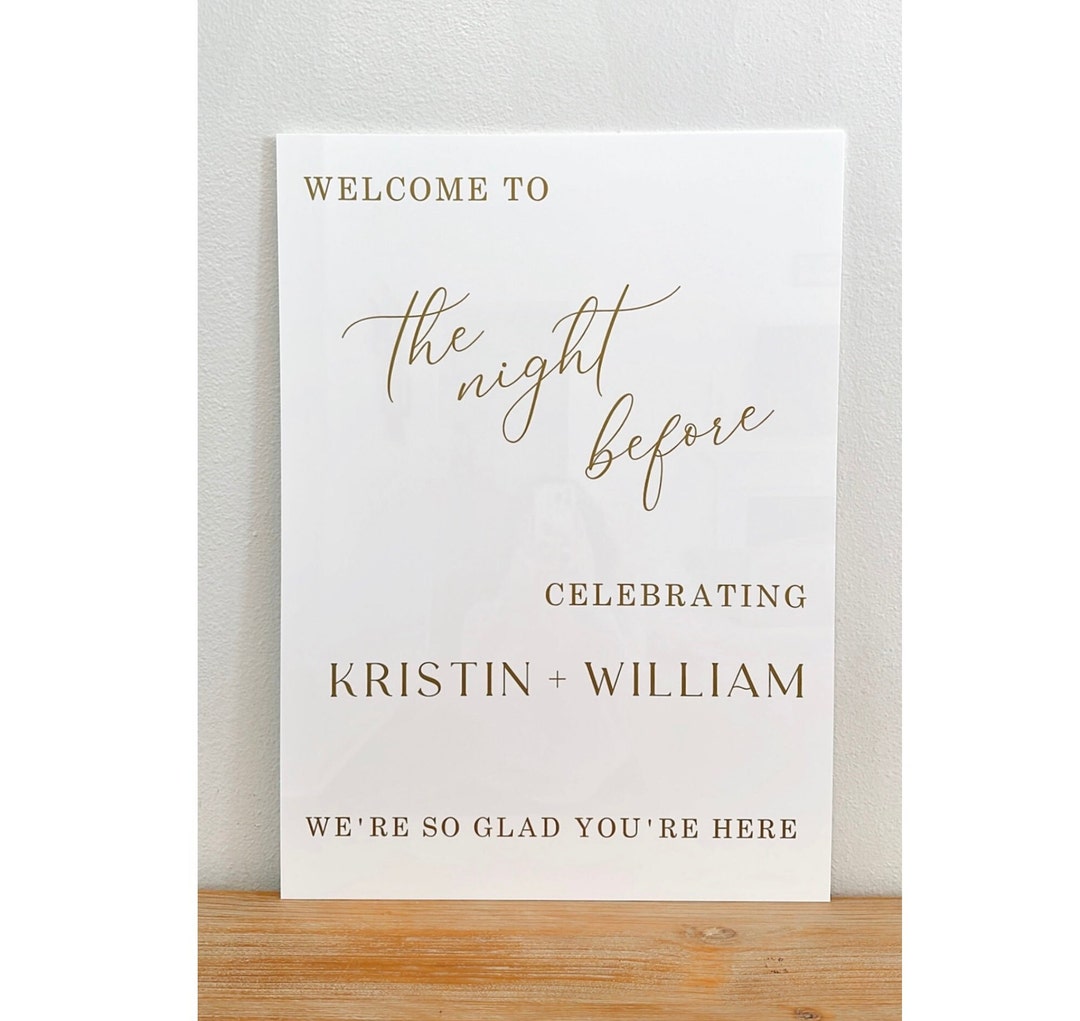 The Night Before Sign, Wedding Sign, Welcome Sign, Welcome Wedding Sign ...