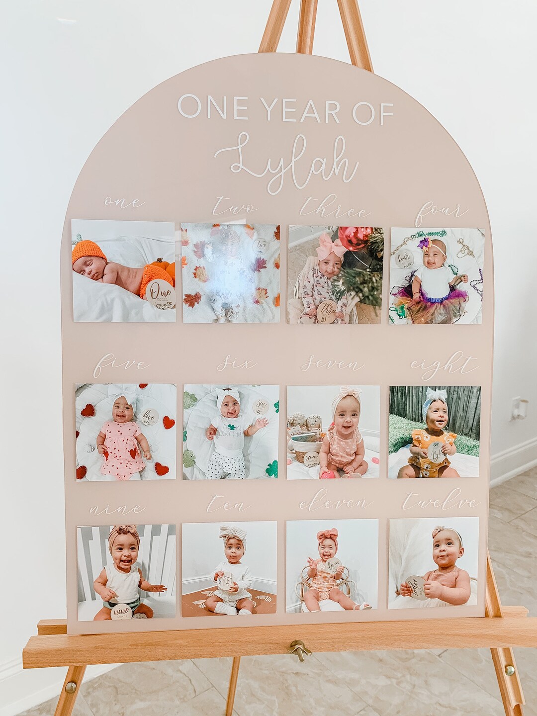 One Year of Baby, Birthday Display, First Birthday Sign, Monthly Photos ...