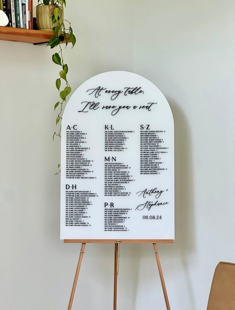 Wedding Seating Chart, Arch Acrylic Wedding Seating Chart, Seating Plan ...