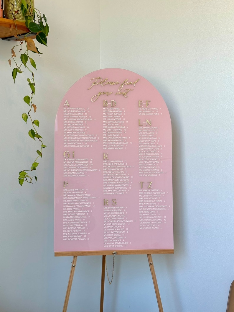 Wedding Seating Chart, Arch Acrylic Wedding Seating Chart, Seating Plan ...