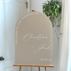 Welcome Wedding Sign, Arch Acrylic Painted Sign, Special Event Sign ...