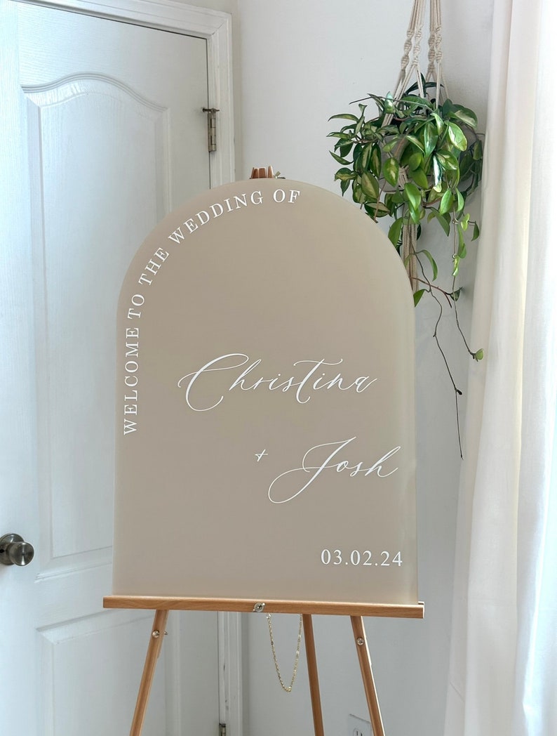 Welcome Wedding Sign, Arch Acrylic Painted Sign, Special Event Sign ...