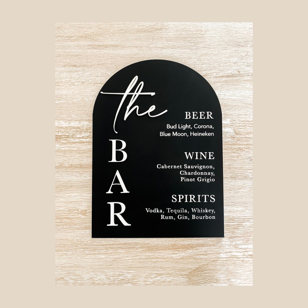 Acrylic Arch Wedding Signs, Bar Sign, CUSTOM Wedding Signs, Signature ...