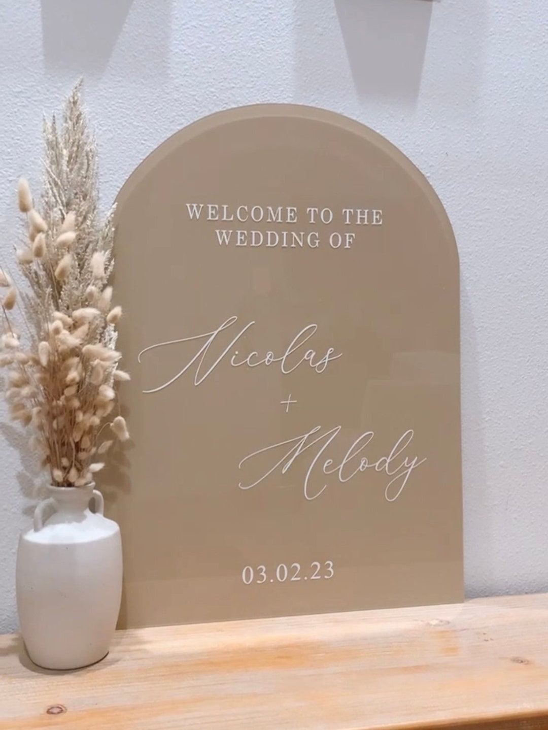 Acrylic Welcome Wedding Sign, Arch Acrylic Sign, Special Event, Custom ...