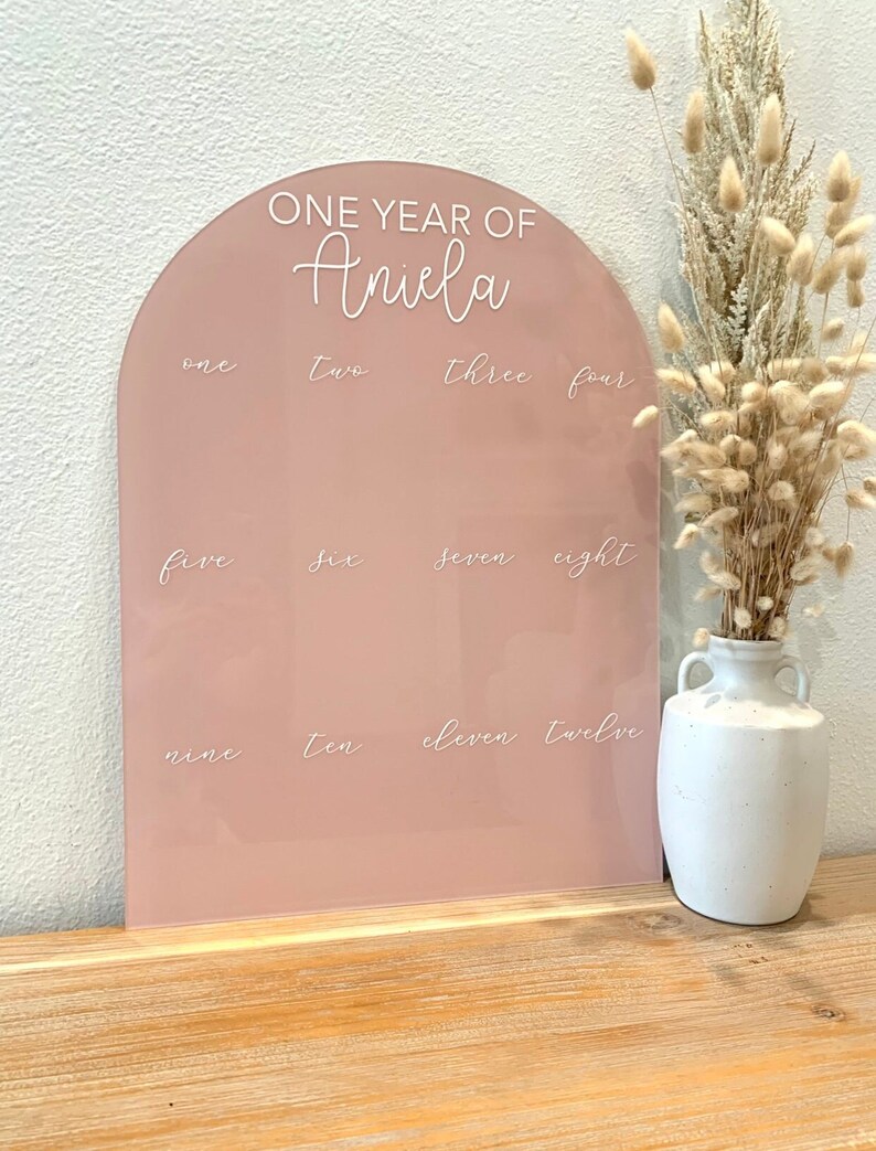 One Year of Baby Birthday Display First Birthday Sign - Etsy