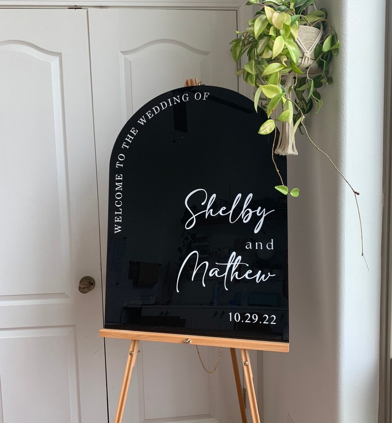 Welcome Wedding Sign, Arch Acrylic Painted Sign, Special Event Sign ...