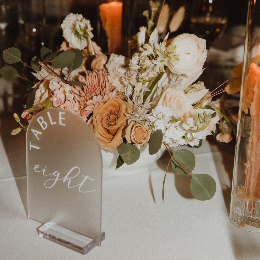 Frosted Table Numbers, Arch Table Numbers, Wedding Table Numbers With ...