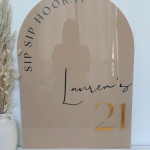 21st Birthday Birthday Party Sign Arch Acrylic Painted Sign - Etsy