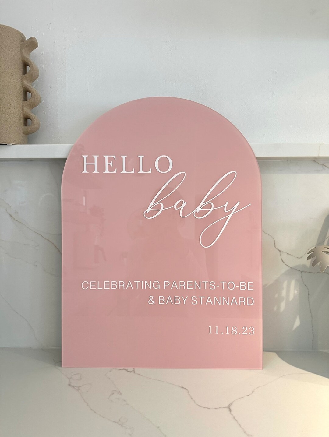 Baby Shower Sign Welcome Sign Arch Acrylic Painted Sign - Etsy