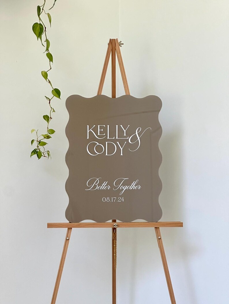 Wavy Welcome Wedding Sign, Bridal Shower Welcome Sign, Arch Acrylic ...