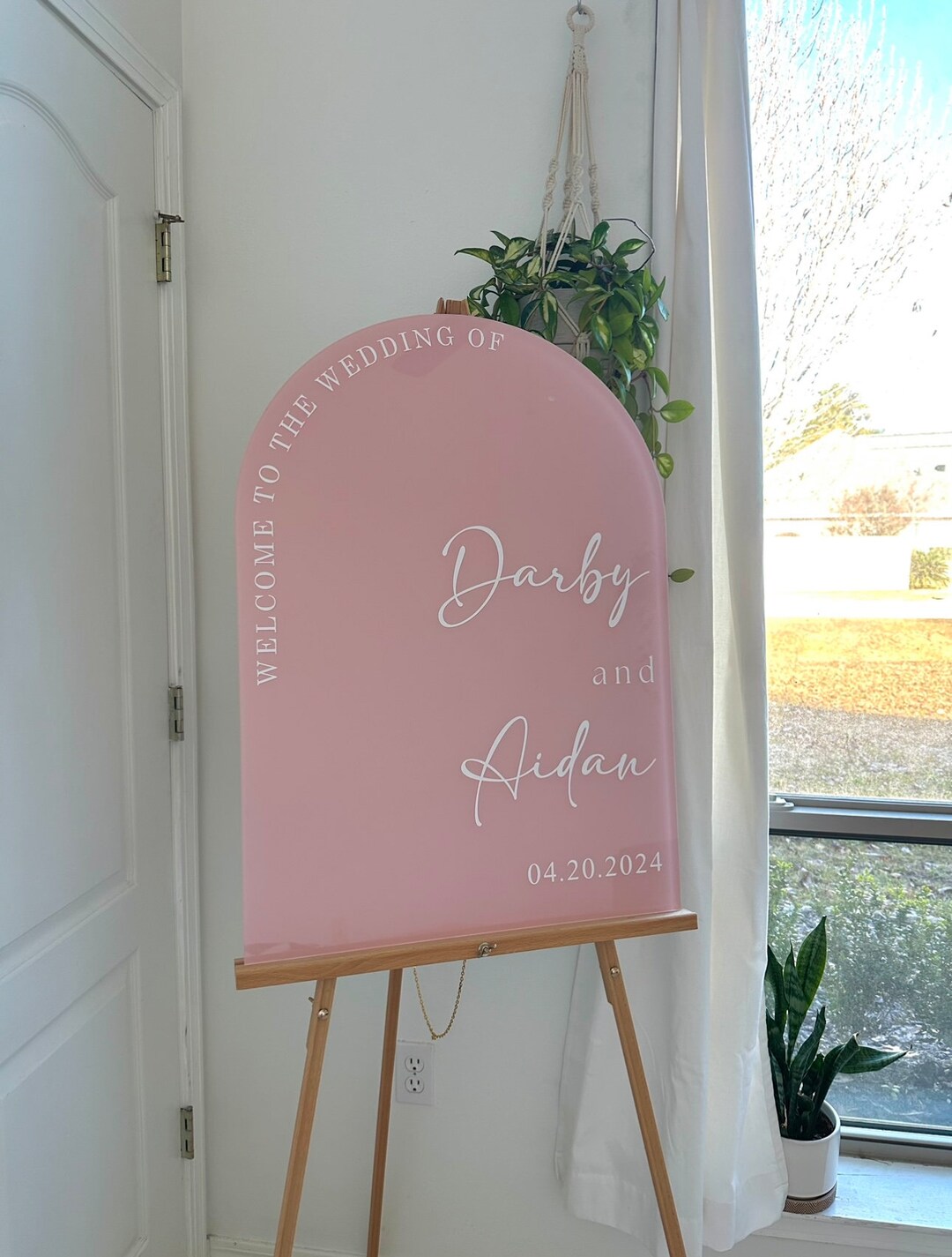 Welcome Wedding Sign, Arch Acrylic Painted Sign, Special Event Sign ...