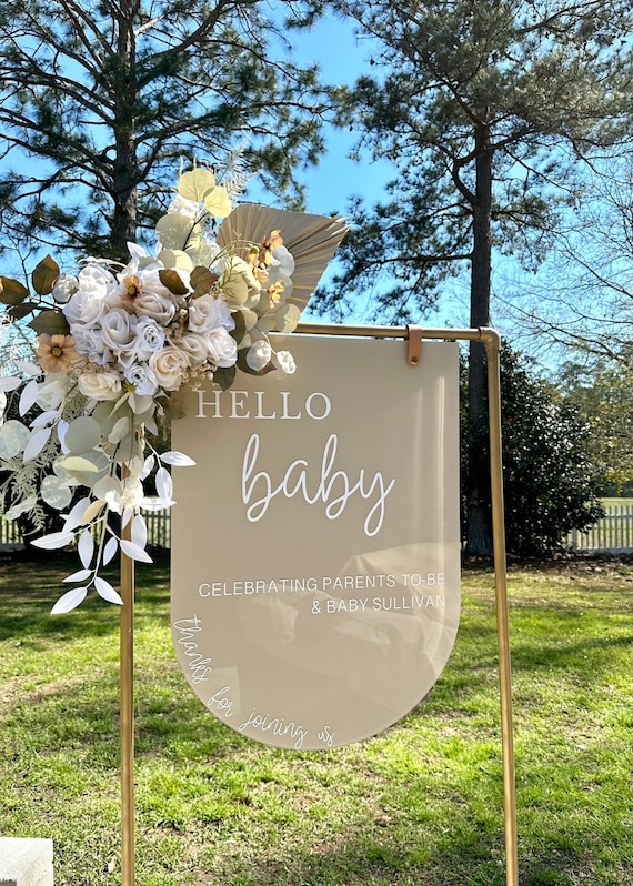 Baby Shower Greeting Sign Baby Shower Welcome Sign Blue Elephant