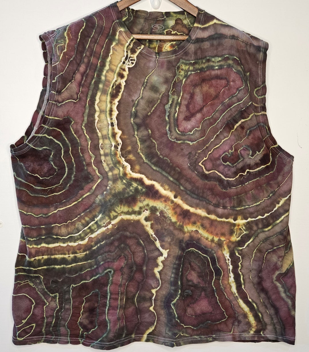 Ice Dyed Geode Tie Dye Athletic Works Muscle Shirt Adult Size 4 Extra ...