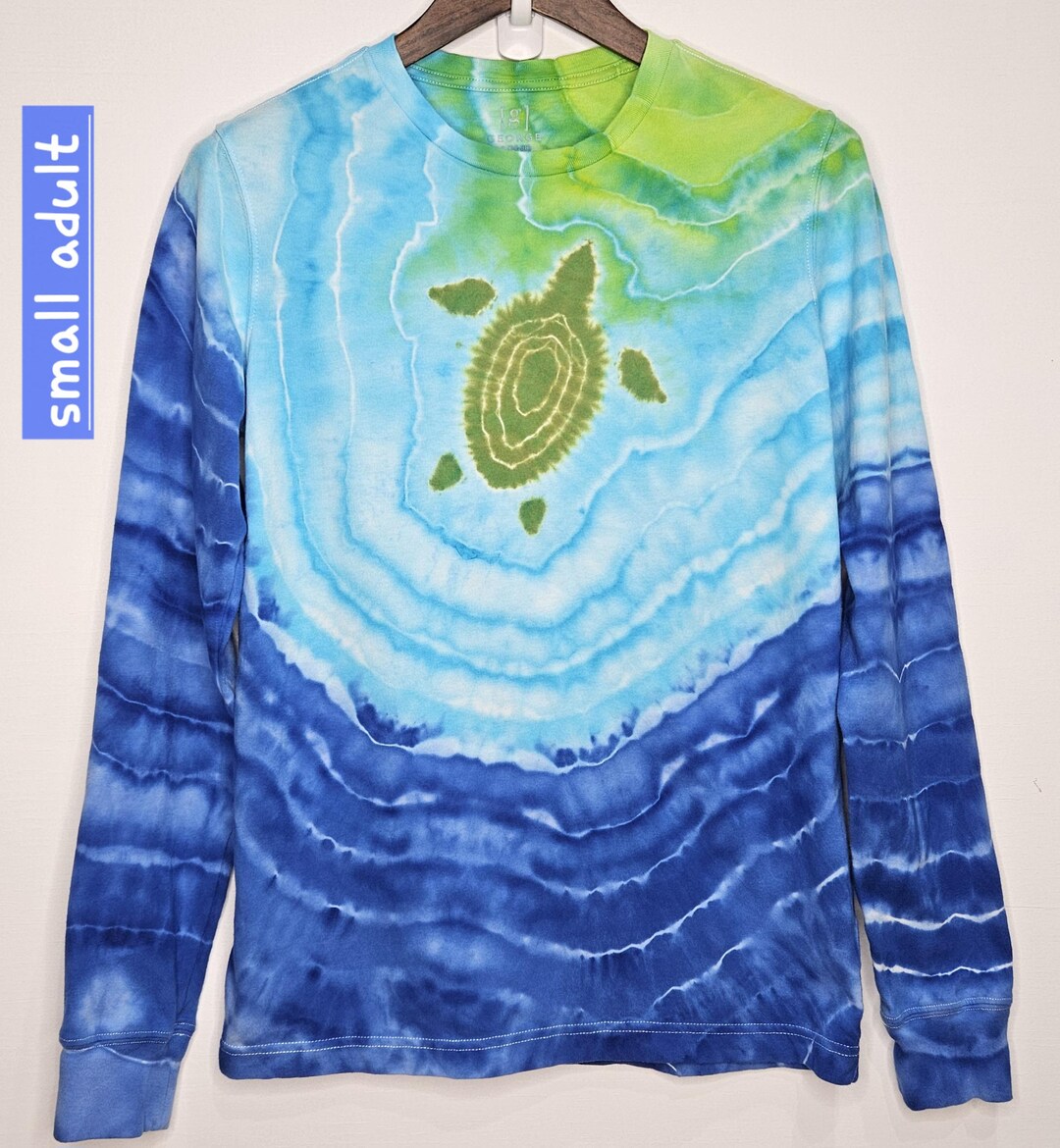 Ice Dye Sea Turtle Tie Dye Long Sleeve Tee Shirt Adult Size Small - Etsy