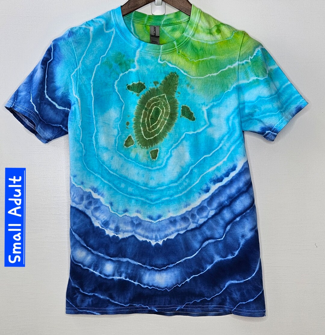 Ice Dyed Sea Turtle Tie Dye Tee Shirt Soft Adult Size Small - Etsy