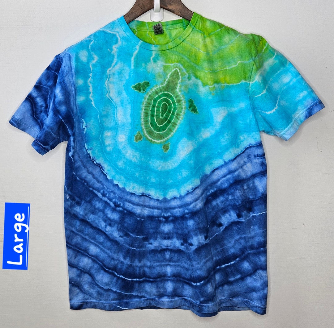 Ice Dyed Sea Turtle Tie Dye Tee Shirt Soft Style Adult Size Large - Etsy