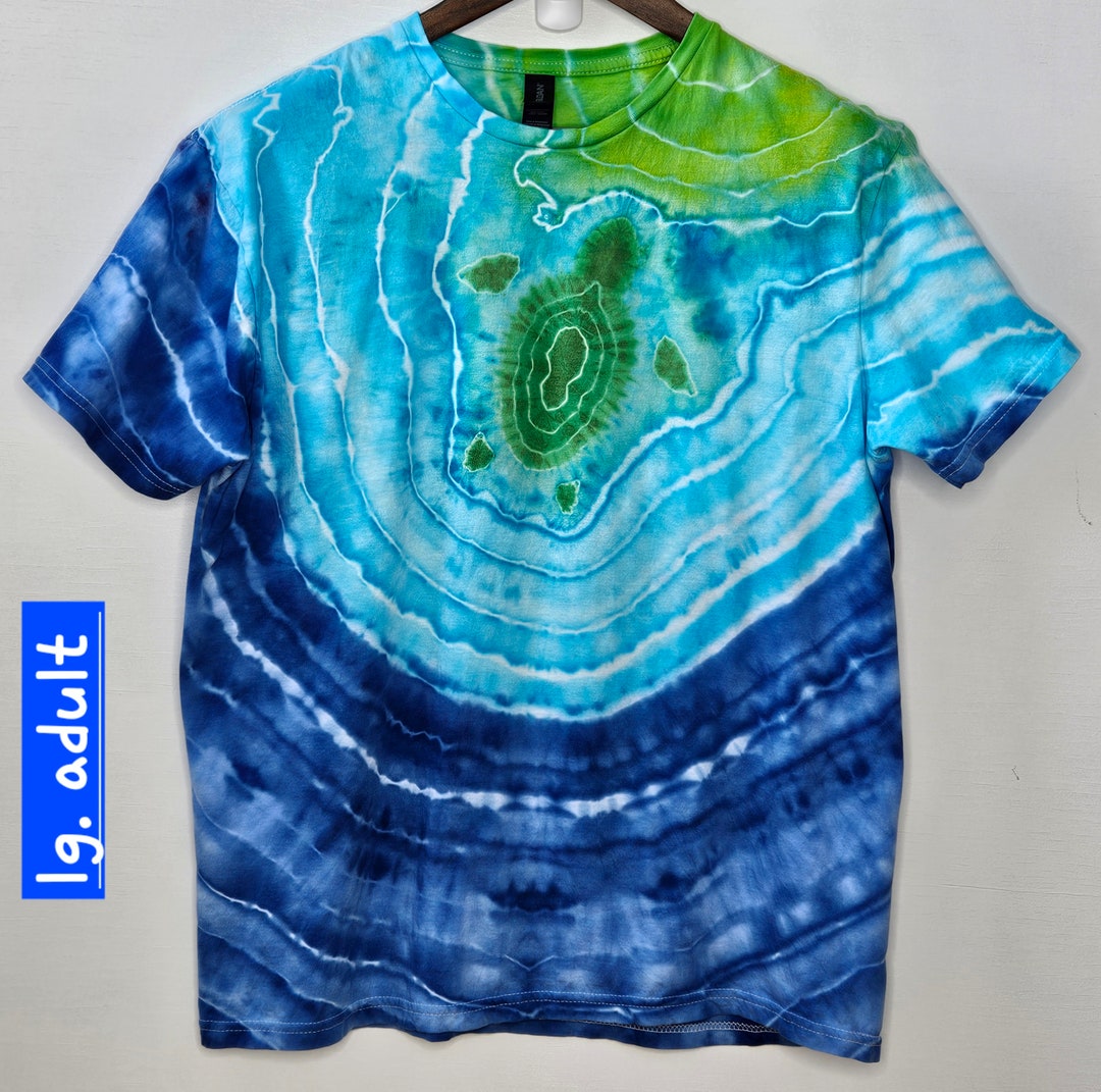 Ice Dyed Sea Turtle Tie Dye Tee Shirt Soft Style Adult Size Large - Etsy