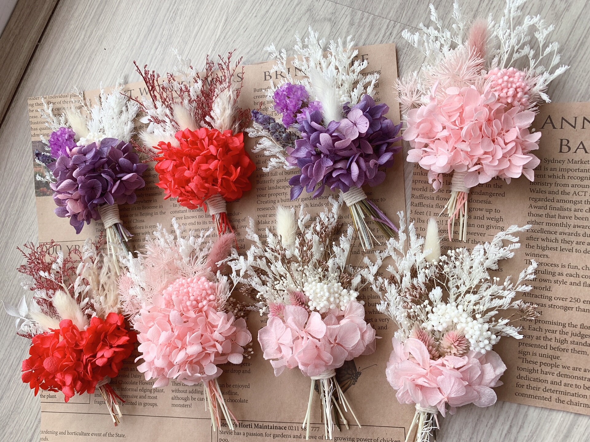 8 More Designs of Mini Dried and Preserved Flower Posy/mini Bouquet ...