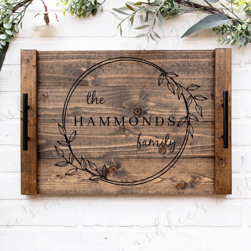 Rustic Wood Tray With Handles - Etsy