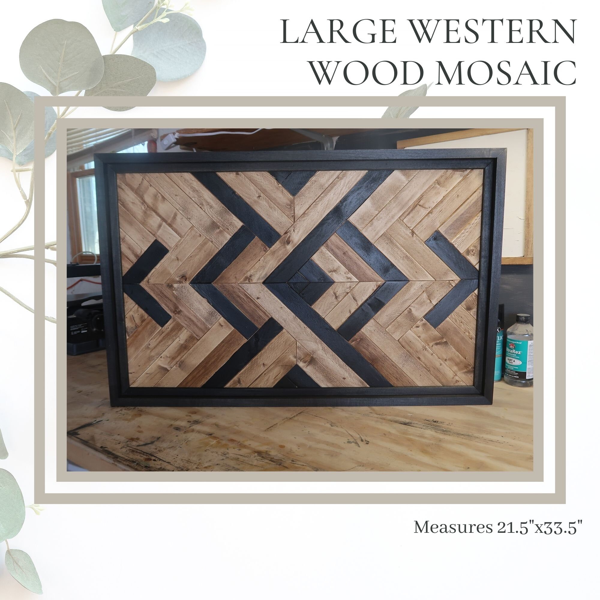 Rustic Mosaic, Home Decor, Handmade Wood Art, Reclaimed Wood, Rustic ...
