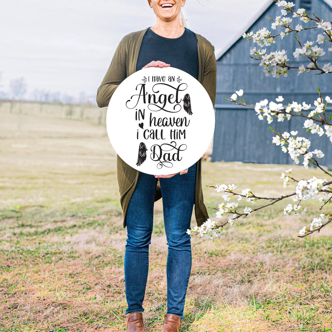 Father Angel in Heaven Sign, Memorial Sign, Funeral Gift, Grievance ...