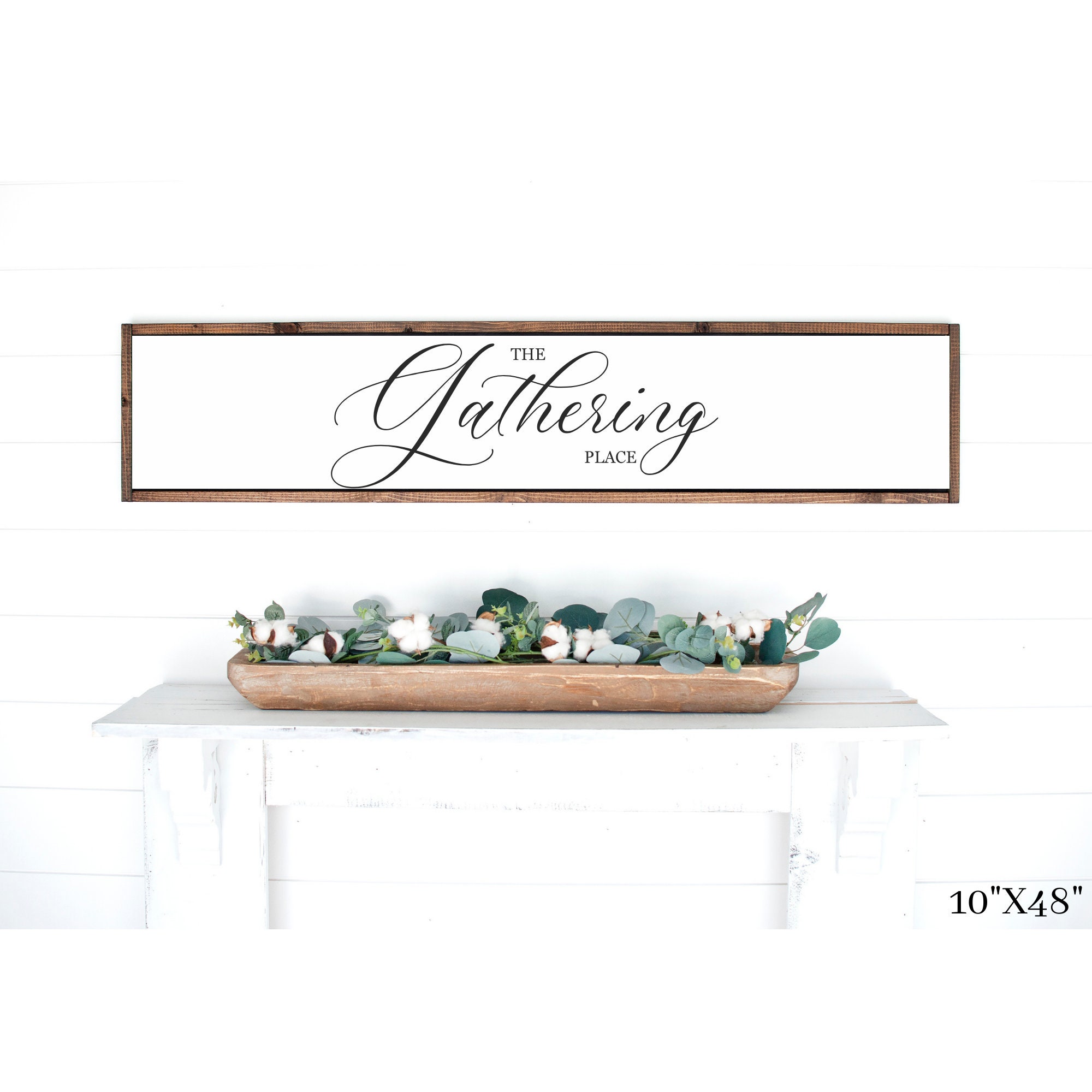 The Gathering Place Sign, Large Rustic Wood Wall Art, Farmhouse Decor ...