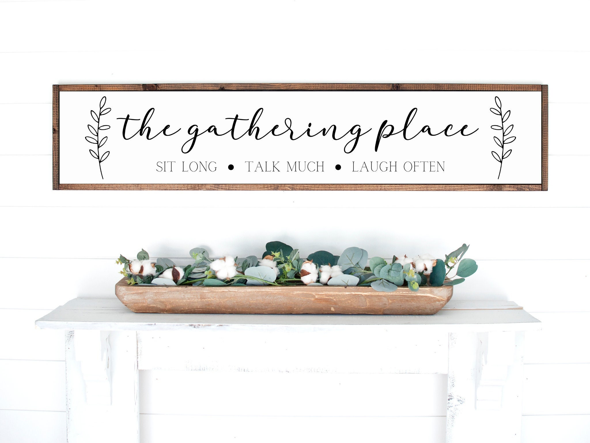 The Gathering Place Farmhouse Sign Dining Room Sign Family - Etsy
