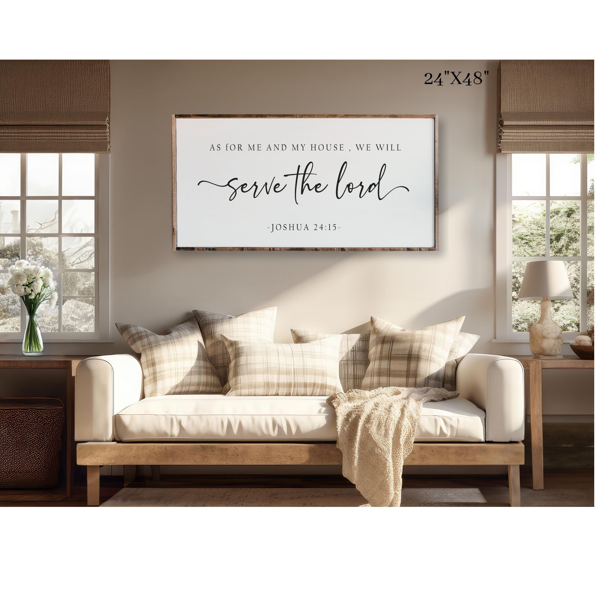 Christian Farmhouse Sign, Large Rustic Wood Wall Art, Farmhouse Decor ...