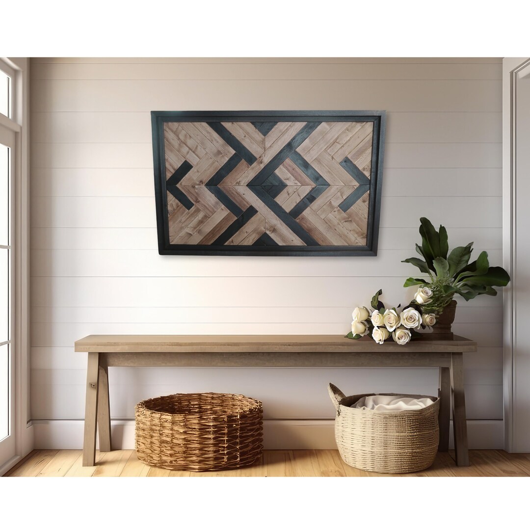 Rustic Mosaic, Home Decor, Handmade Wood Art, Reclaimed Wood, Rustic ...