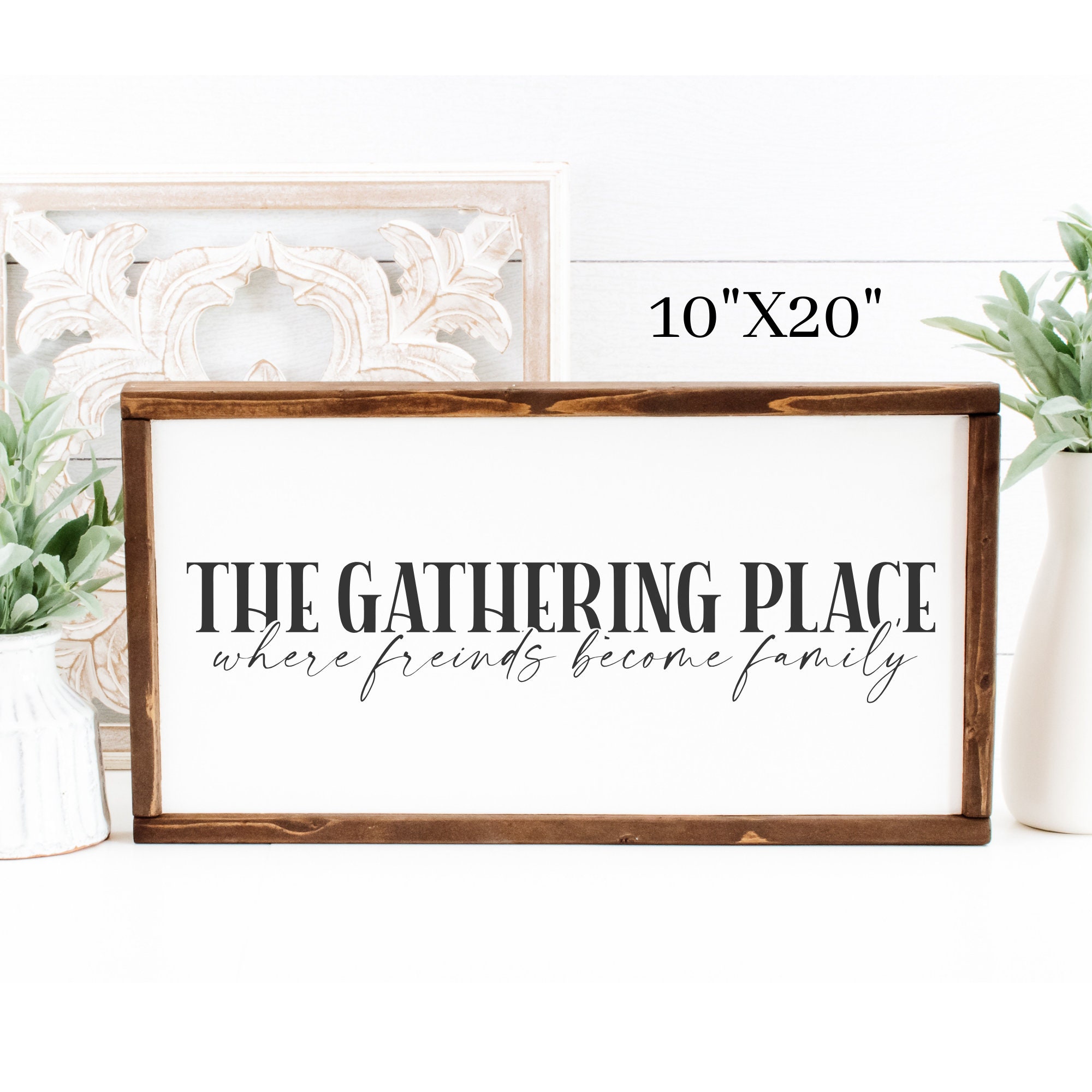 The Gathering Place Farmhouse Sign, Dining Room Sign, Family Room Sign ...
