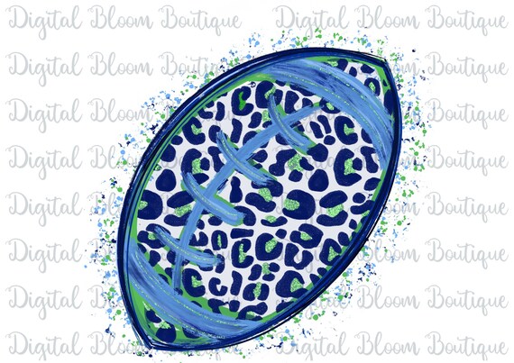 Leopard Football PNG Cheetah Football PNG Blue and Green - Etsy