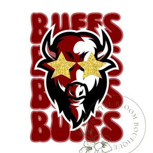 Preppy Buffalo Mascot PNG Go Buffs Game Day Gold Stars Preppy ...