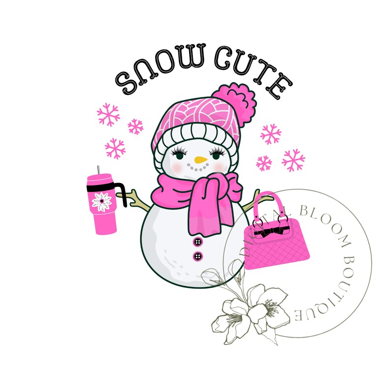 Preppy Snow Cute PNG ~ Snowman ~ Cute Christmas Sublimation for Shirts ...