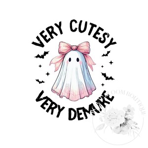 Very Demure Ghost PNG ~ Very Cutesy Ghost ~ Watercolor Coquette PNG ...