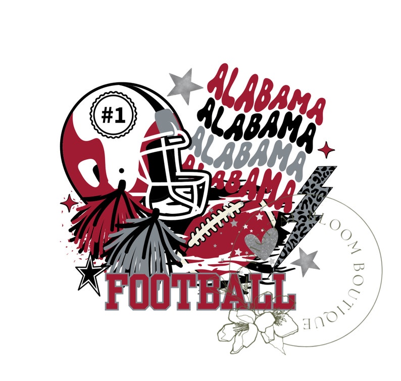 Preppy Alabama Football PNG ~ Game Day PNG ~ Maroon and Gray ~ Football ...