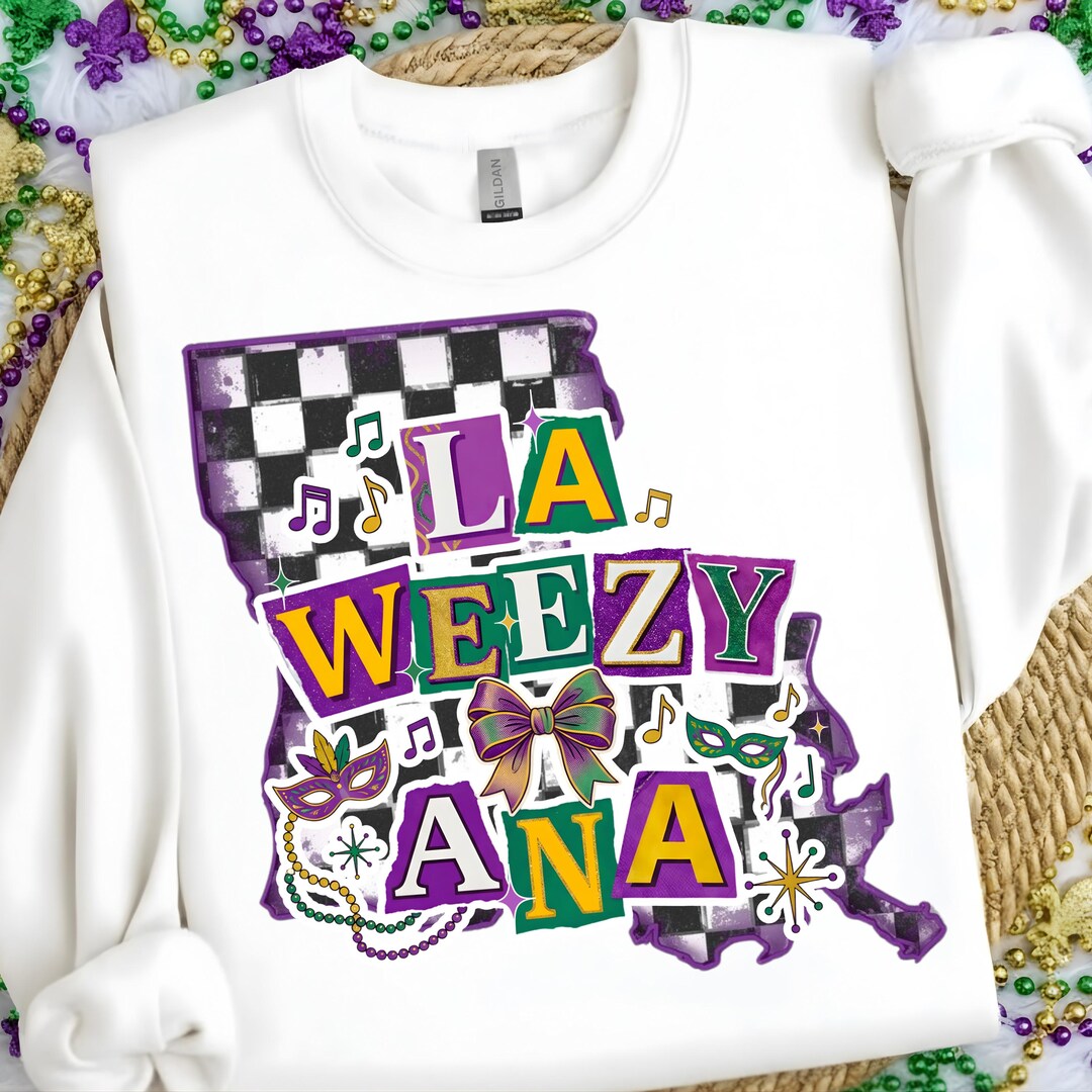La Weezy Ana Mardi Gras PNG ~ carte de la Louisiane ~ design preppy ...