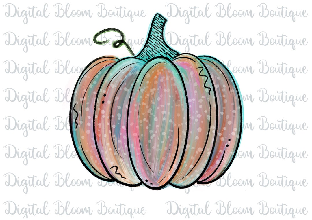 Watercolor Pumpkin PNG ~ Whimsical Pumpkin Clip Art ~ Country Pumpkin ...