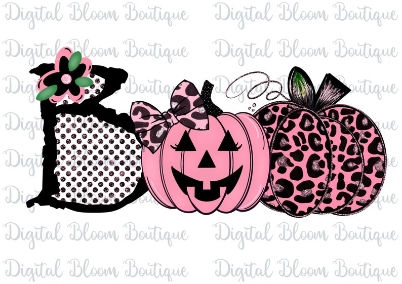 Boo Halloween PNG Cute Halloween Girl PNG Pink Pumpkins - Etsy