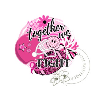Preppy Fight Cancer PNG ~ Pink Ribbon Sublimation Design for Shirts ...