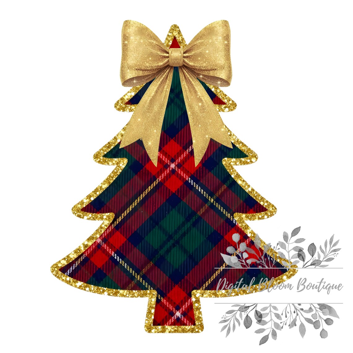 Preppy Plaid Christmas Tree PNG ~ Tartan Design ~ Classic Christmas ...