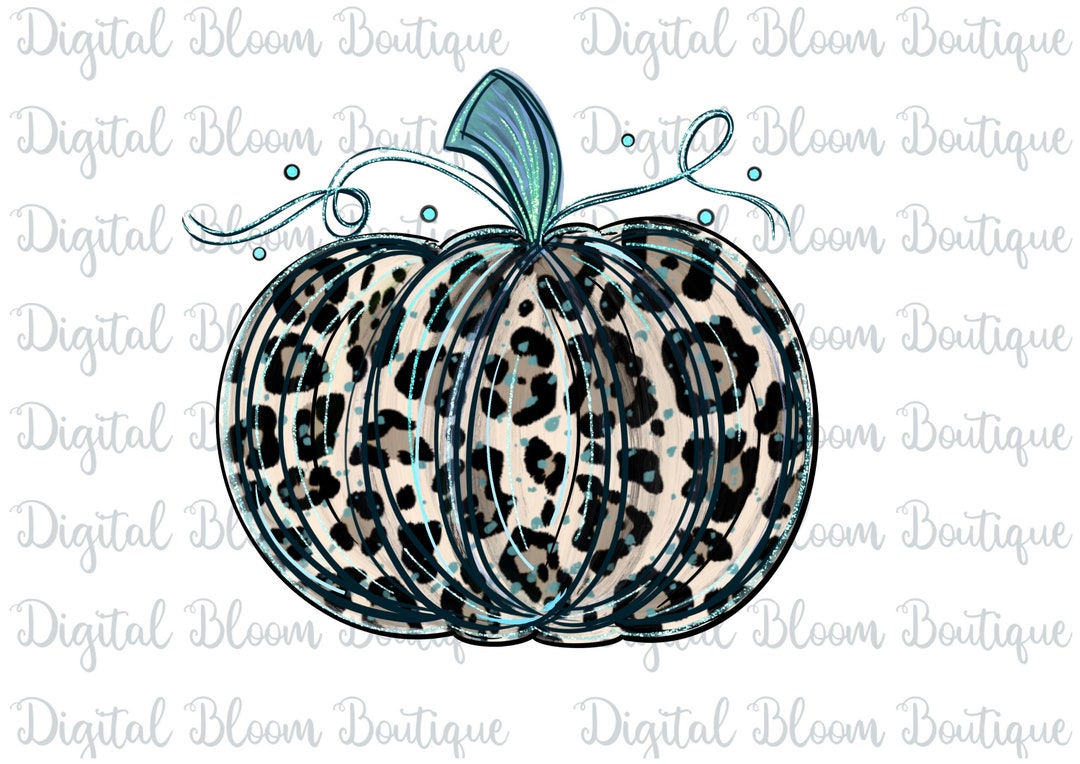 Leopard Pumpkin Sublimation PNG ~ Halloween Digital Pumpkin Art ...