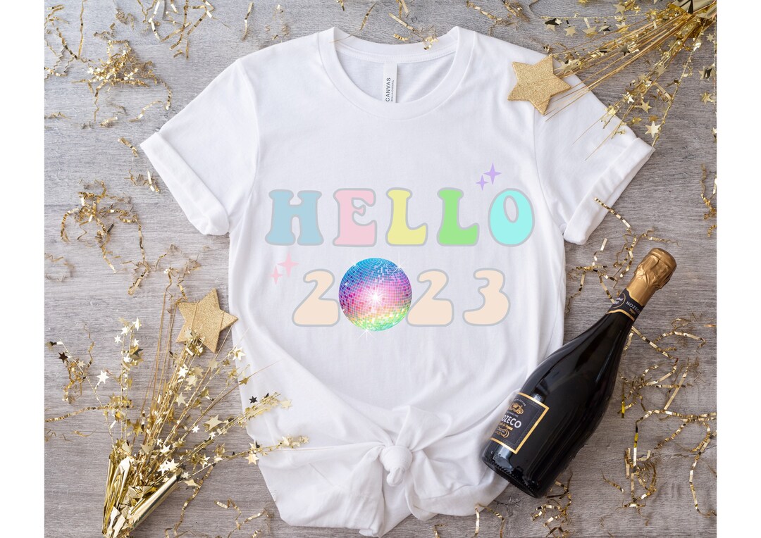 Hello 2023 PNG ~ Happy New Year PNG ~ 2023 Retro PNG ~ New Year's Shirt ...