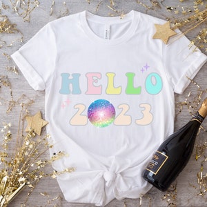 Hello 2023 PNG ~ Happy New Year PNG ~ 2023 Retro PNG ~ New Year's Shirt ...