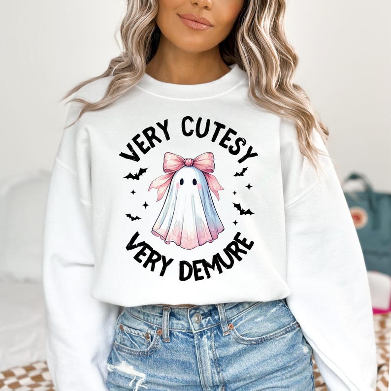 Very Demure Ghost PNG ~ Very Cutesy Ghost ~ Watercolor Coquette PNG ...