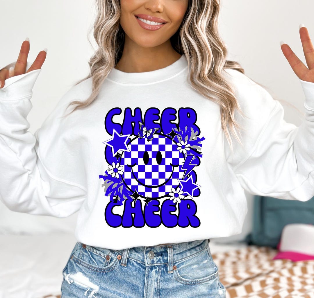 Preppy Cheer PNG ~ Cheerleading ~ Retro Cheer ~ Smiley Face Art ~ Cute ...