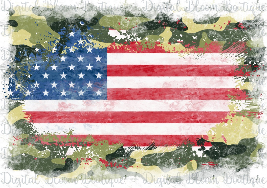 Camouflage Flag Background PNG ~ USA ~ Camo Splash Frame PNG ~ 4th of ...