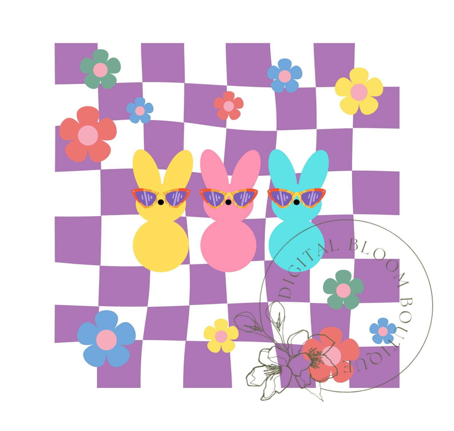 Retro Peeps PNG ~ Digital Download Preppy Peeps PNG ~ Peeps Sublimation ...