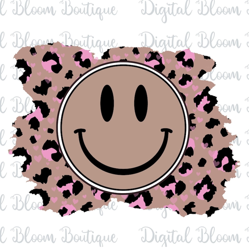 Smiley Face Emoji PNG Leopard Cheetah PNG Smile Face - Etsy